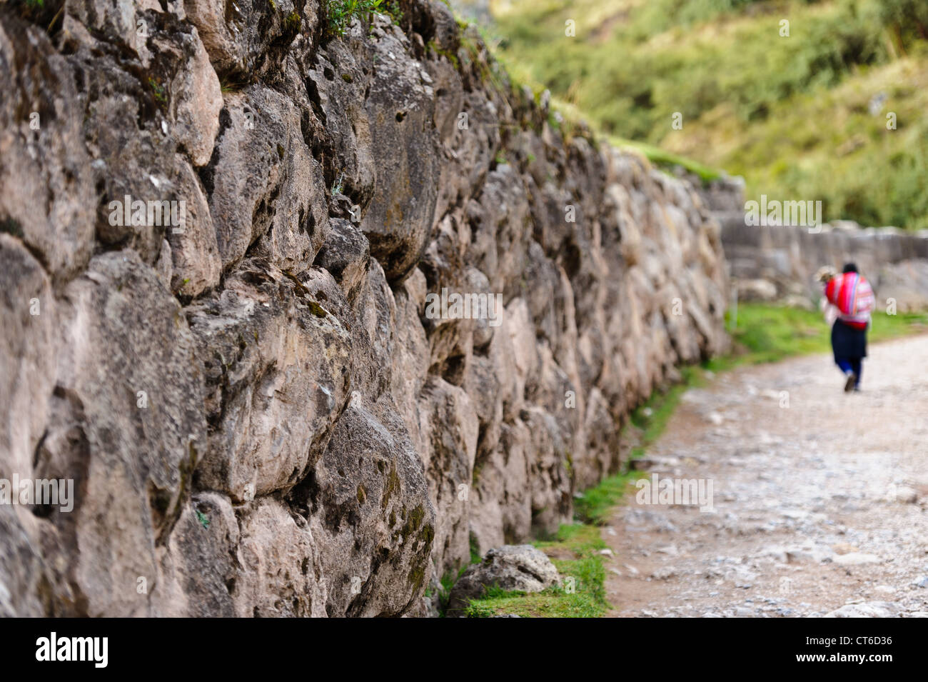 Stonework built by the Incas at Tambomachay ruins, Cusco, Peru Stock ...