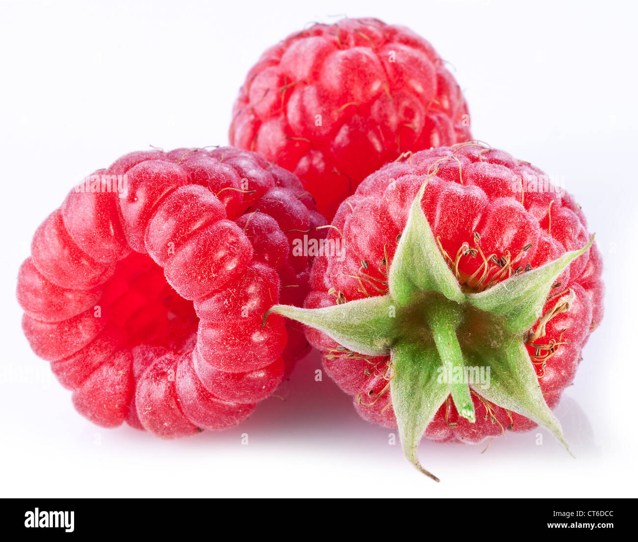 Ripe raspberries isolated on a white background Stock Photo - Alamy