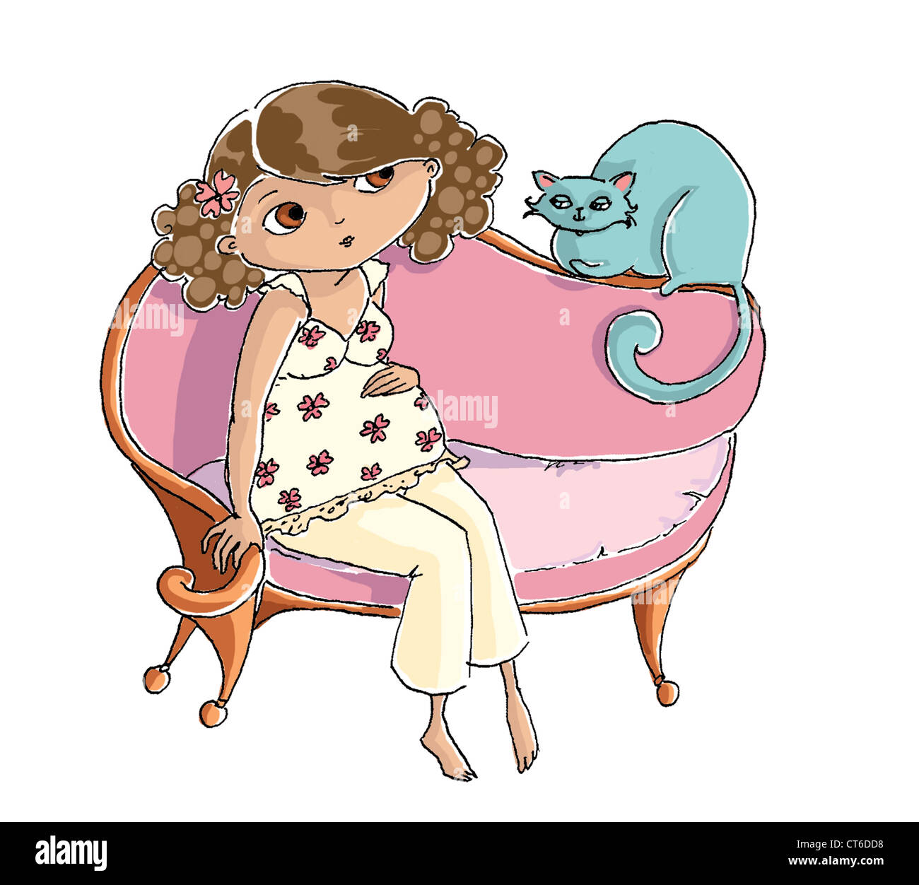 Woman domestic cat Cut Out Stock Images & Pictures - Alamy