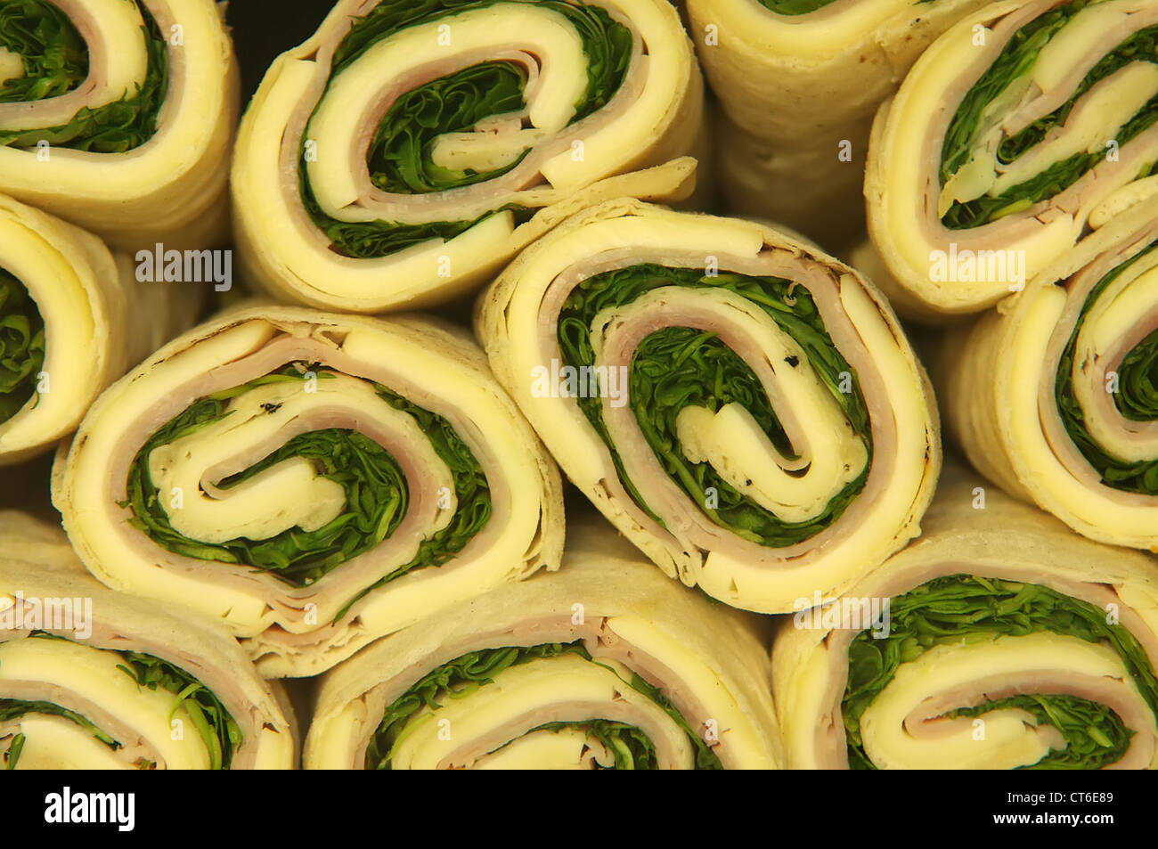 fast food rolls texture with vegetable, cheese and meat Stock Photo - Alamy
