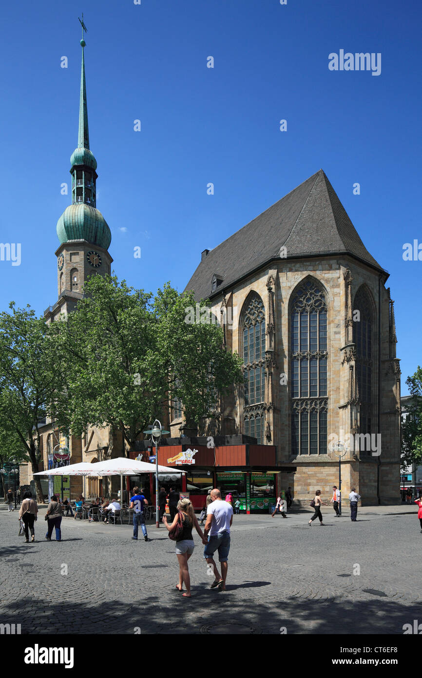 Reinoldikirche mit Ostenhellweg und Willy-Brandt-Platz in Dortmund ...