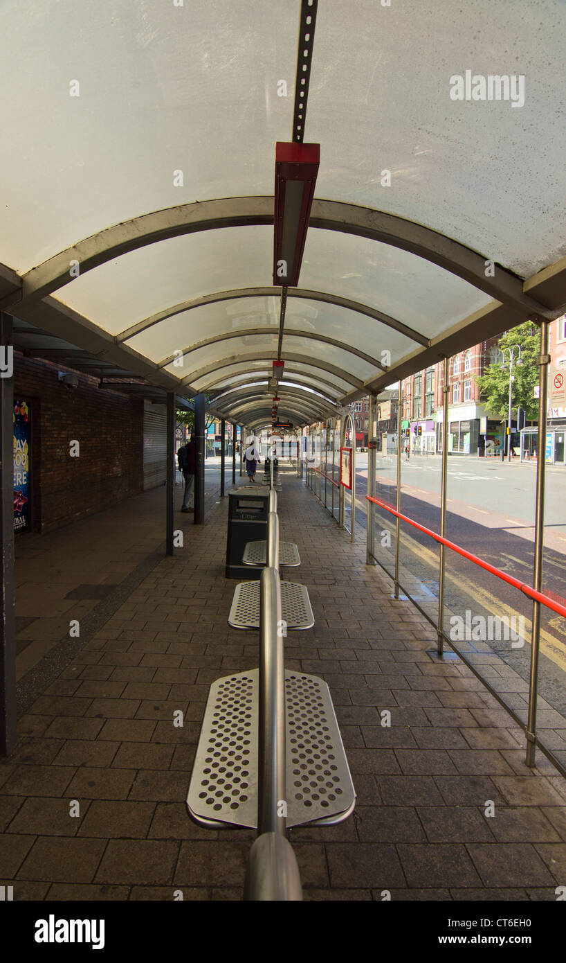 Bus stop for mass transit public transport in Leeds Stock Photo - Alamy
