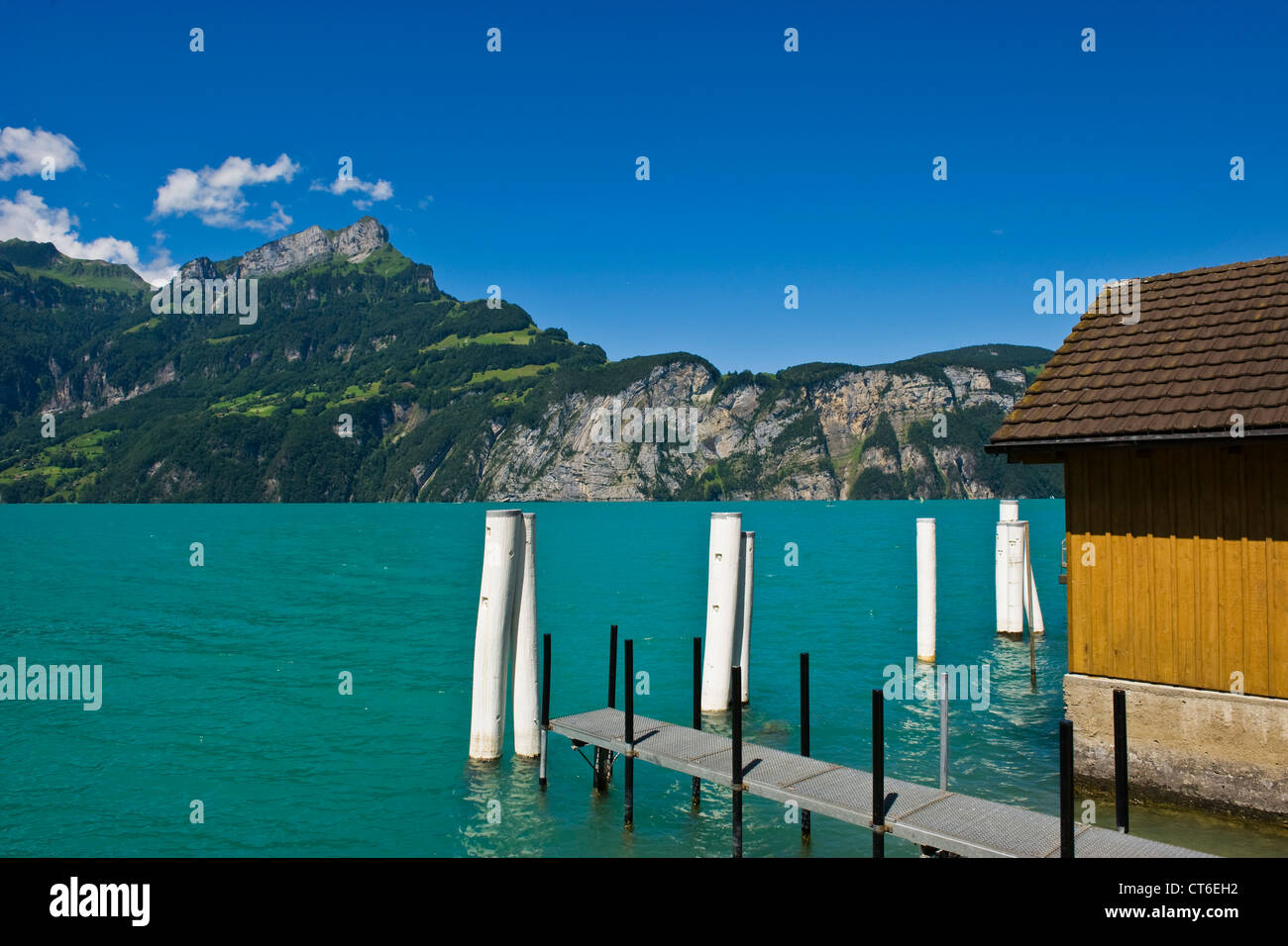 Switzerland, Canton Schwyz, Brunnen, Sisikon, Lucerne lake, landscape ...