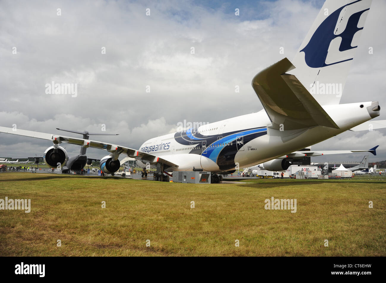 Malaysia Airlines' Airbus A380 double decker pictured at the 2012 ...