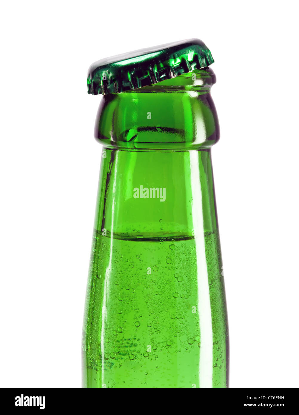 Beer bottle neck with open cap Stock Photo - Alamy