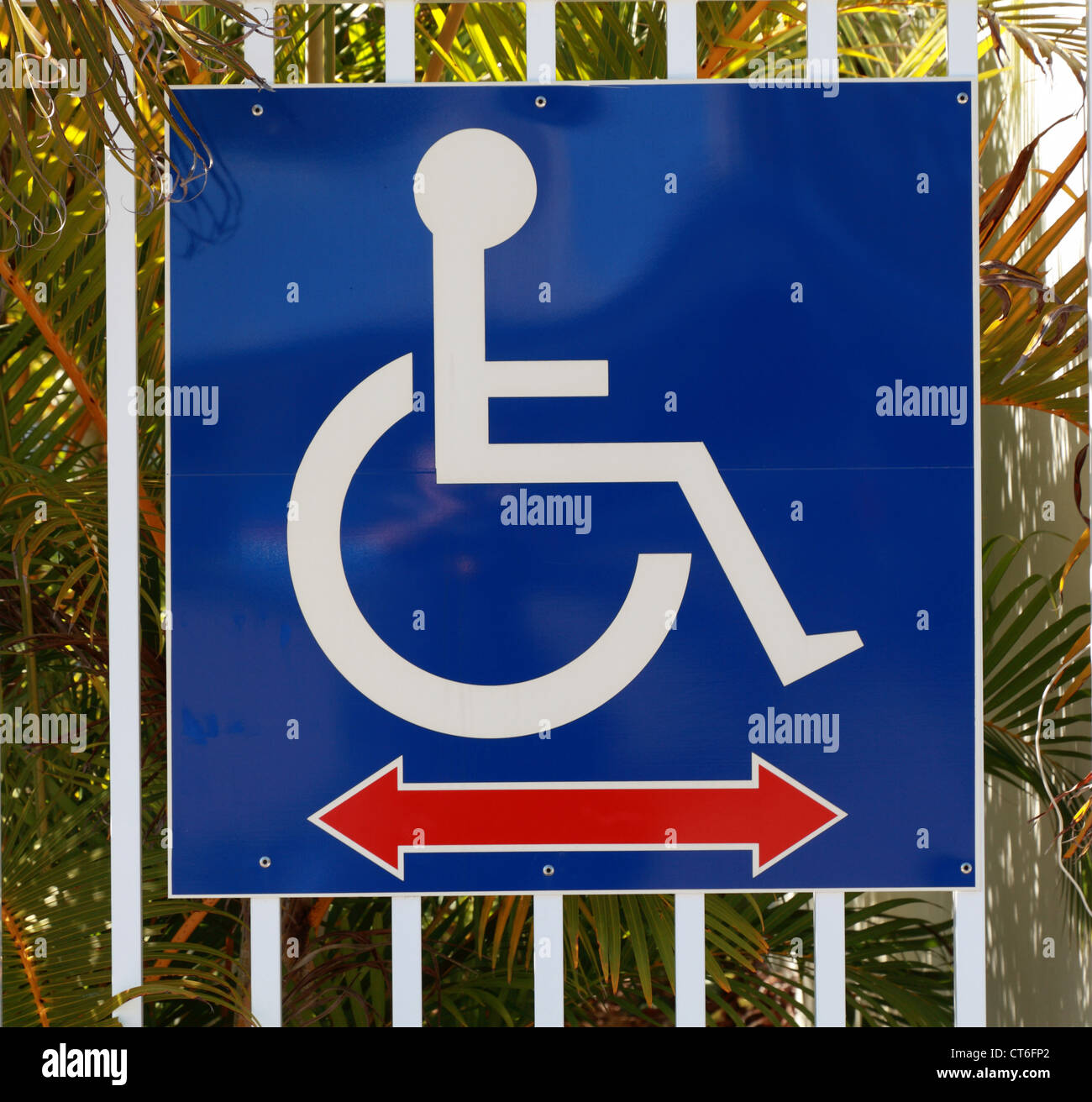 Disabled pictograph sign indicating a direction Stock Photo - Alamy
