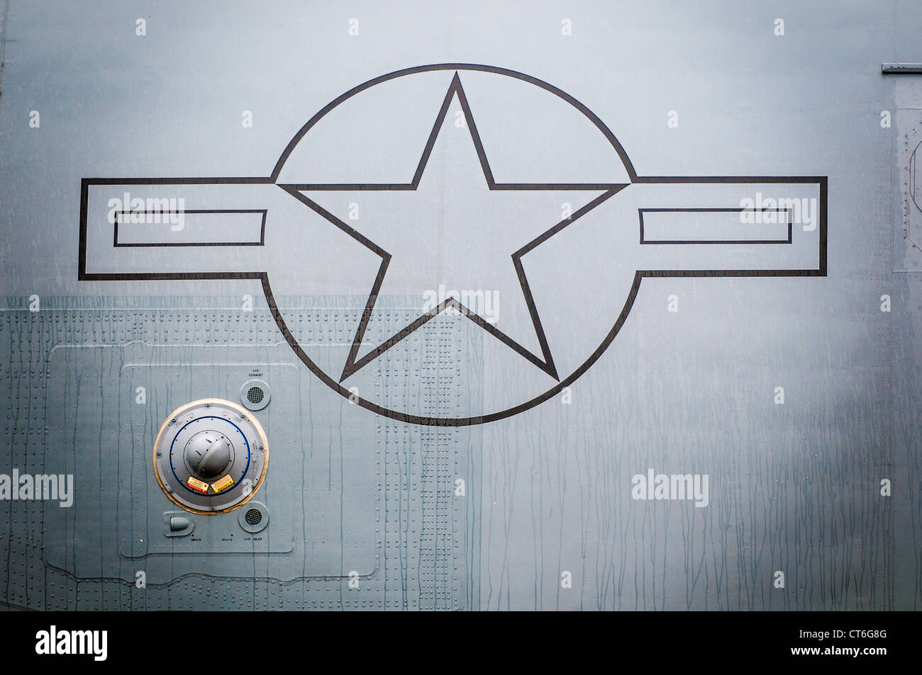 United States of America air force fighter plane detailed view of metal ...