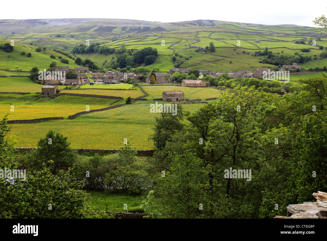 Gunnerside village, Swaledale; Yorkshire Dales National Park, England ...