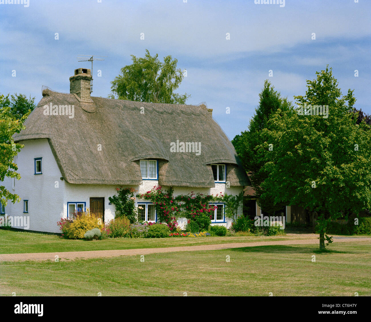 Thatched cottage Barrington village Cambridgeshire England Stock Photo ...