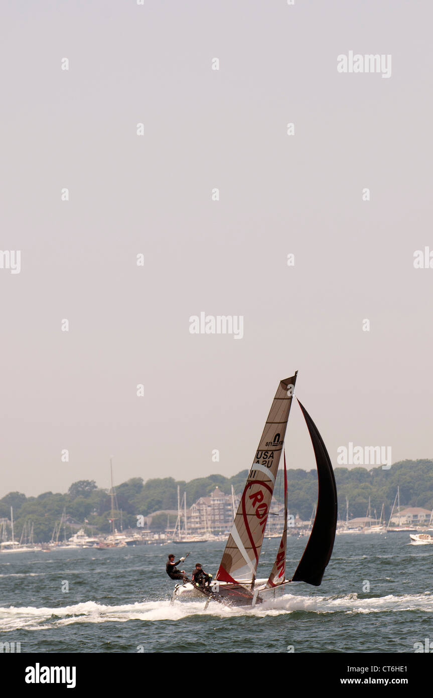 Newport Rhode Island high speed catamarans racing Stock Photo - Alamy