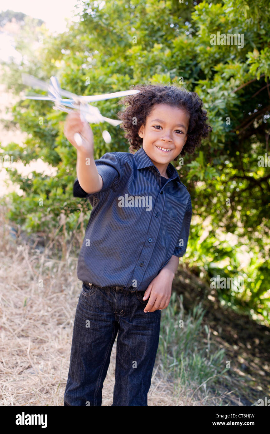 Boy pretending to fly the plane hi-res stock photography and images - Alamy