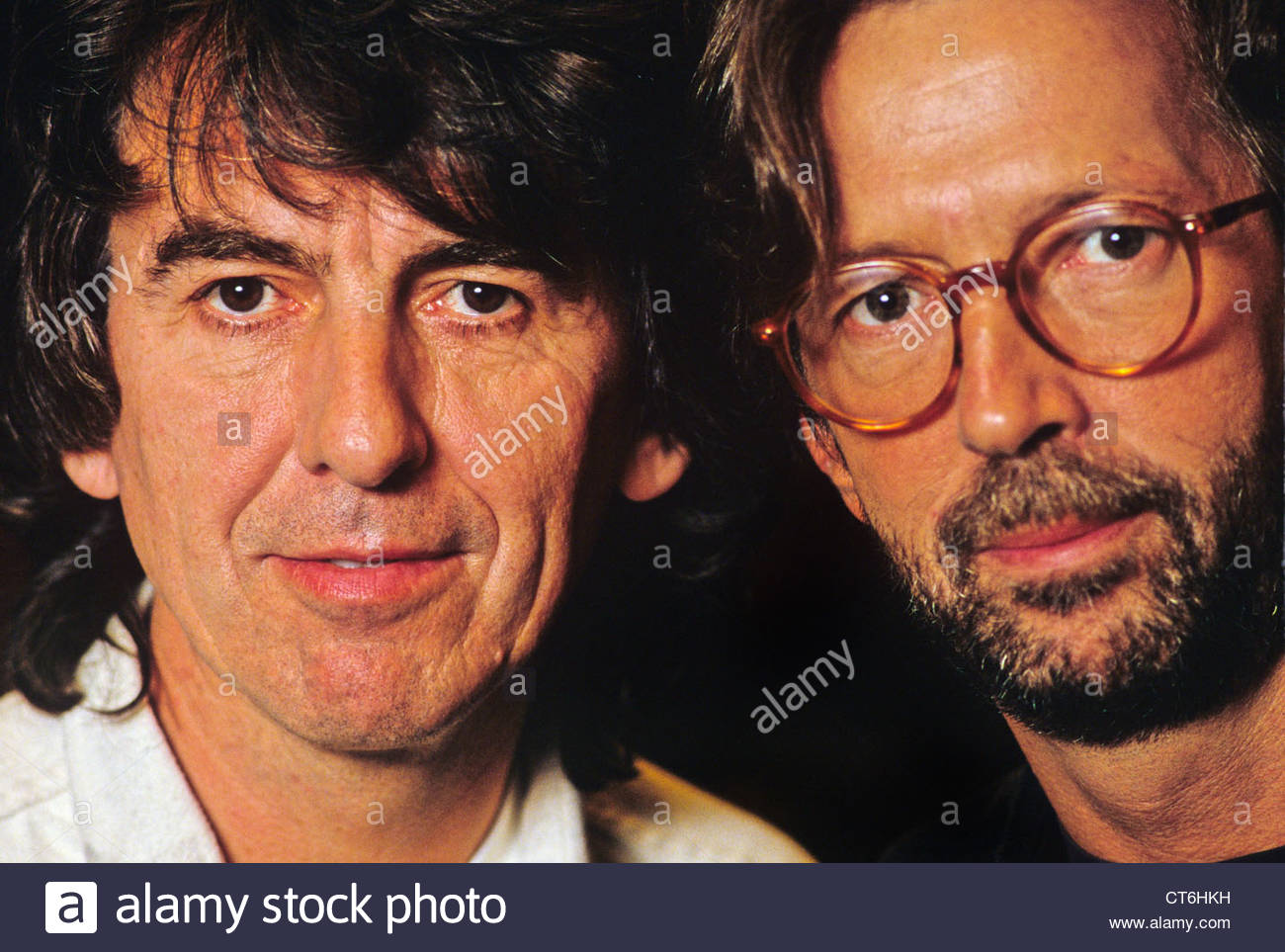 Young Eric Clapton And George Harrison