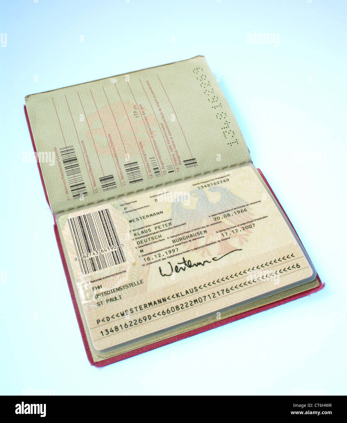 Hamburg, passport bar code Stock Photo - Alamy