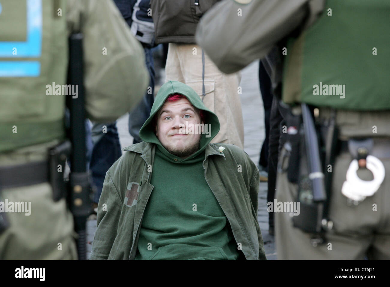 Demo against the Antifa to NPD march in Dresden Stock Photo - Alamy