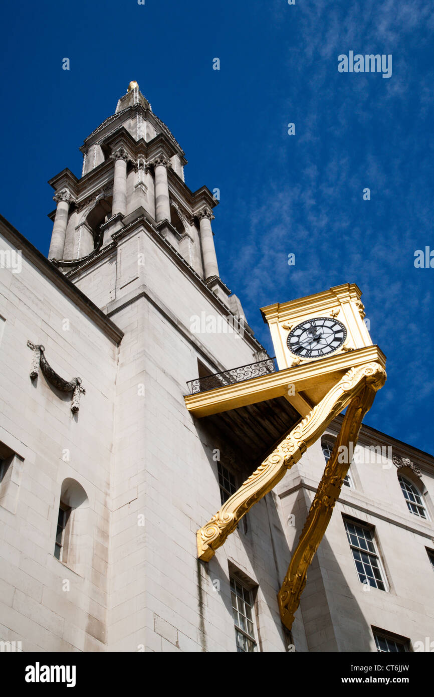 Golden Clock at The Civic Hall Leeds West Yorkshire UK Stock Photo - Alamy