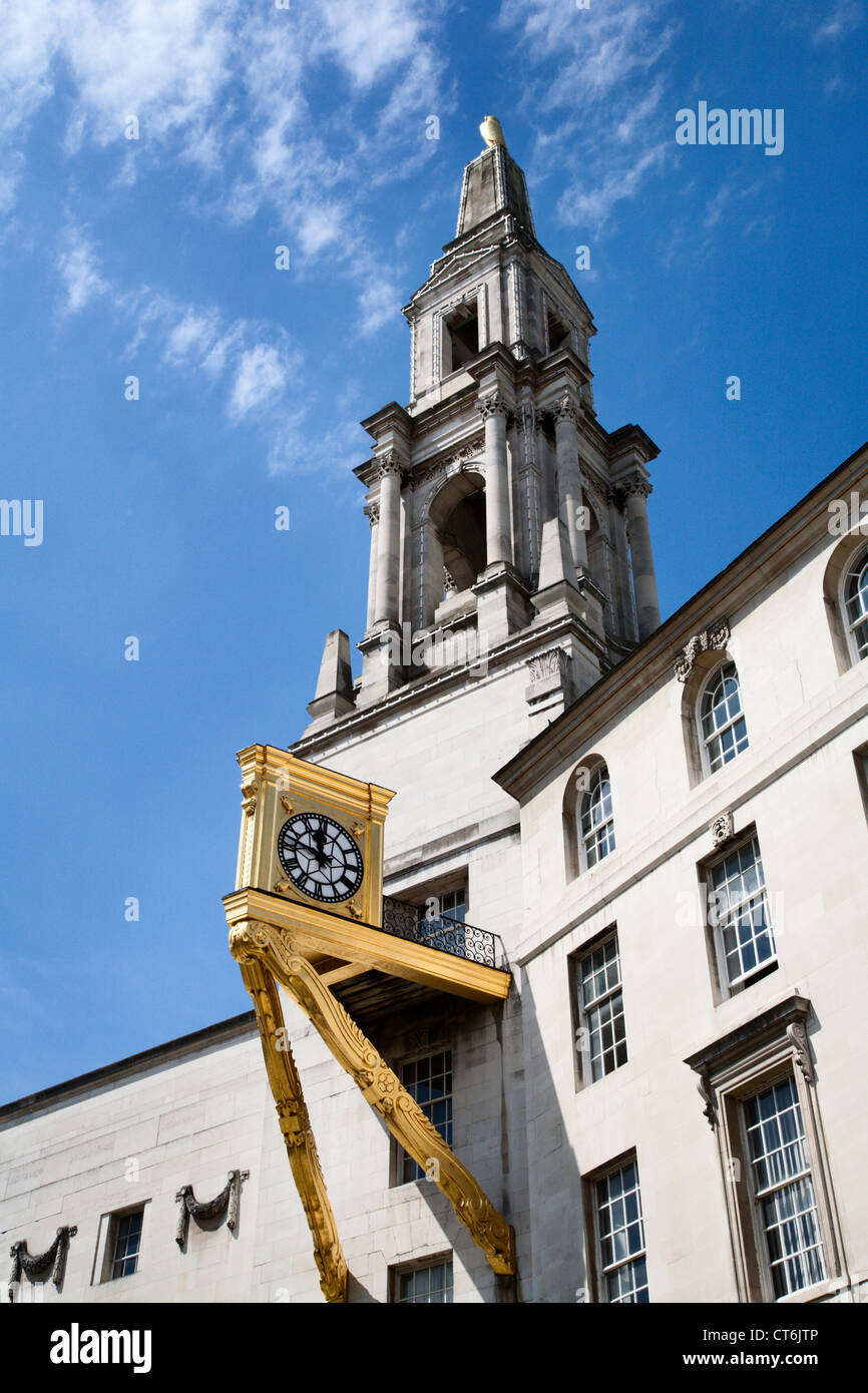Civic Hall Gold Clock and Tower Leeds West Yorkshire UK Stock Photo - Alamy