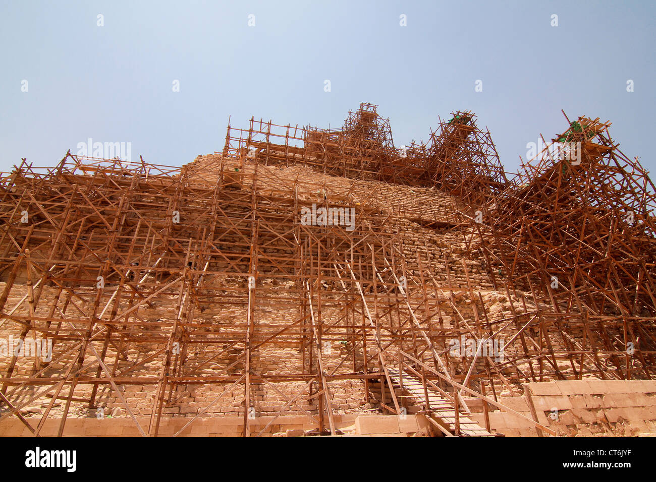 Step pyramid of Saqqara in Memphis Egypt under restoration Stock Photo ...