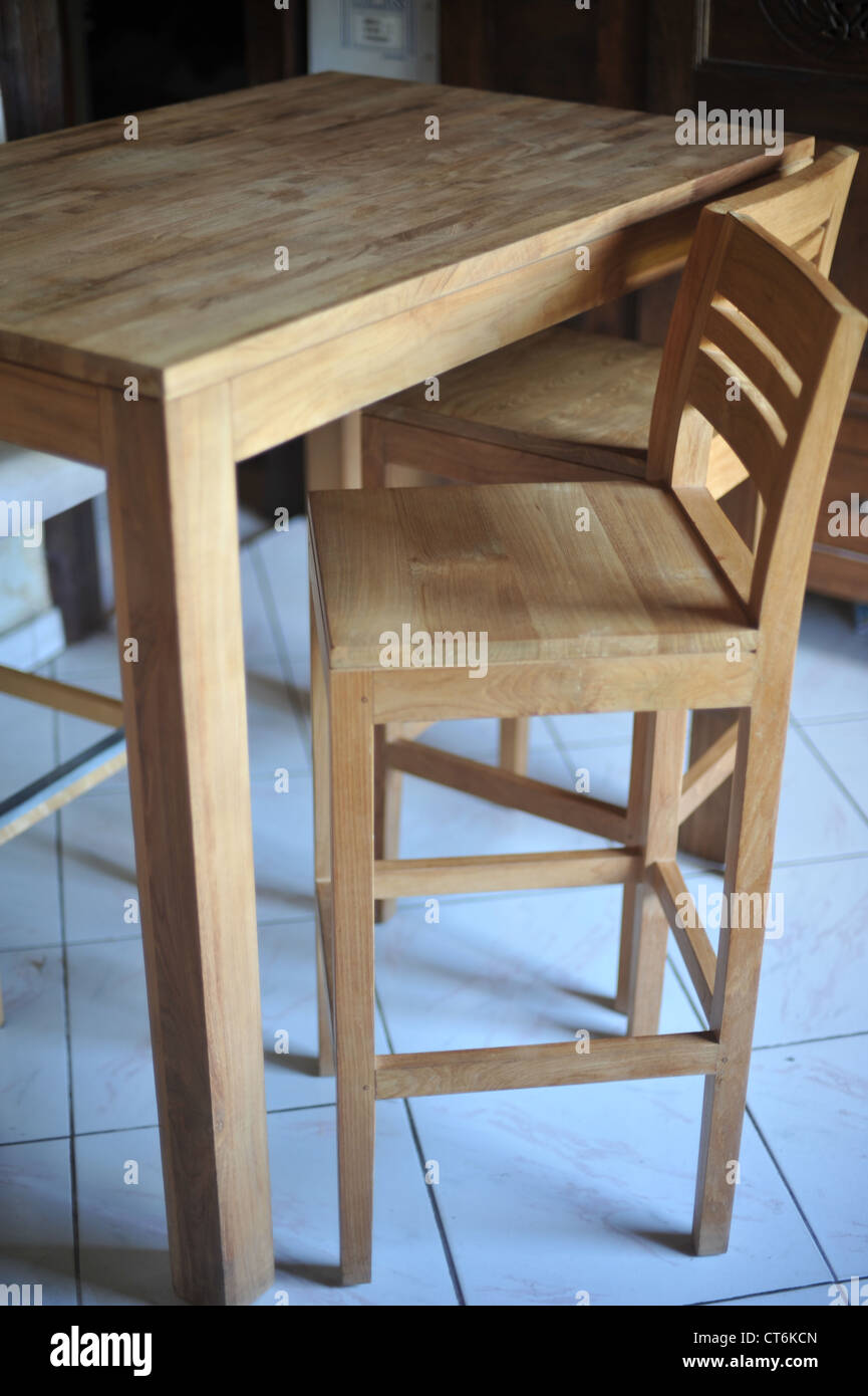 Teak Table and Chairs Stock Photo - Alamy