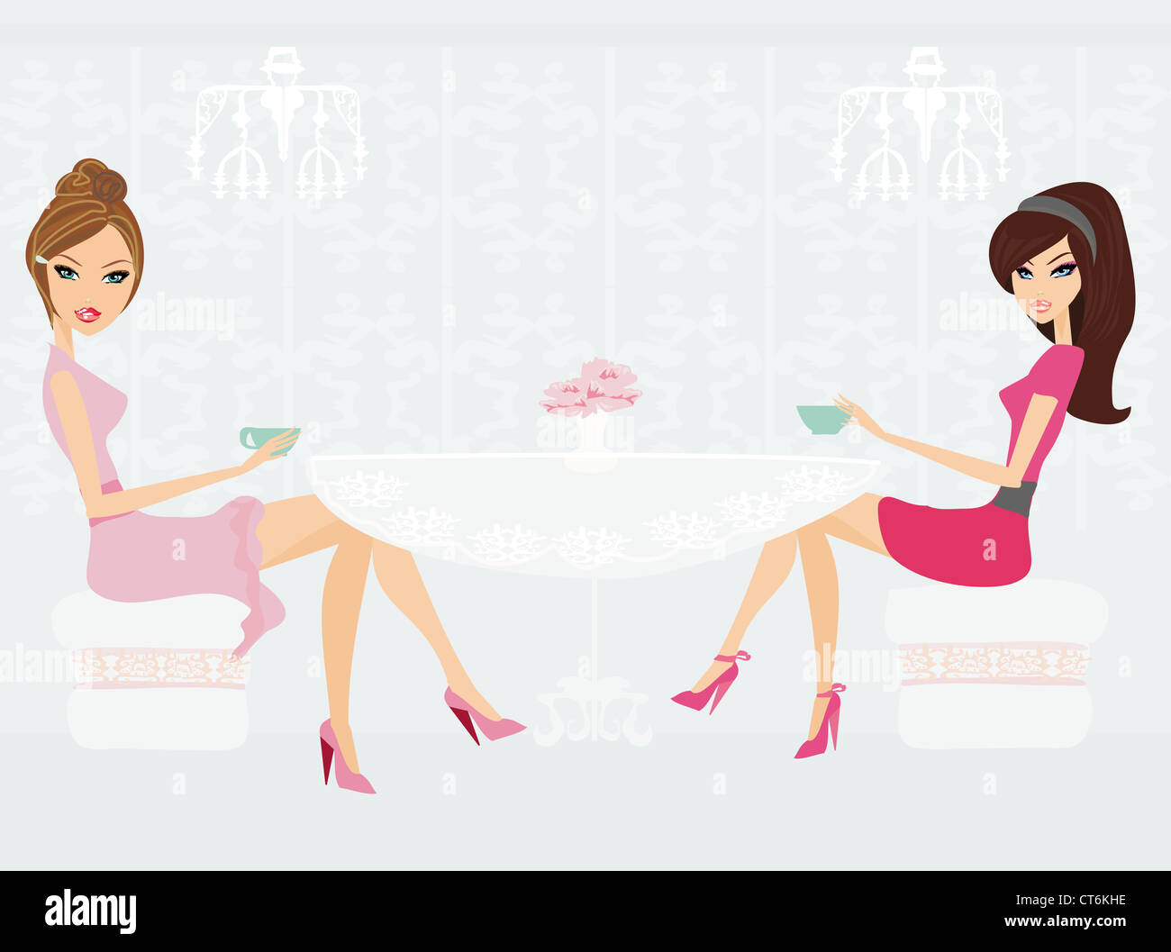 cute pretty girls in coffee break Stock Photo - Alamy