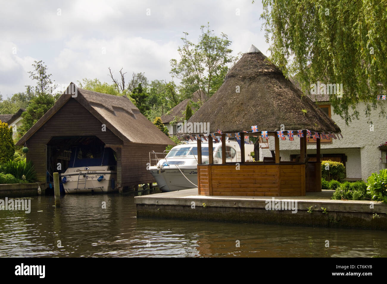 River Bure Norfolk Broads near Wroxham Norfolk East Anglia Stock Photo ...