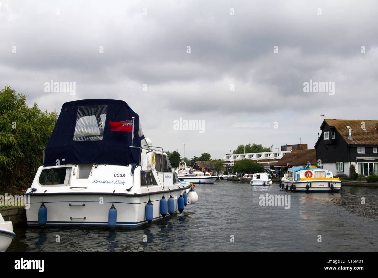 River Bure Norfolk Broads near Wroxham Norfolk East Anglia Stock Photo ...