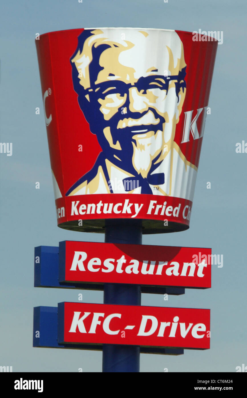 Saarbruecken, advertising sign of the fast food chain Kentucky Fried ...