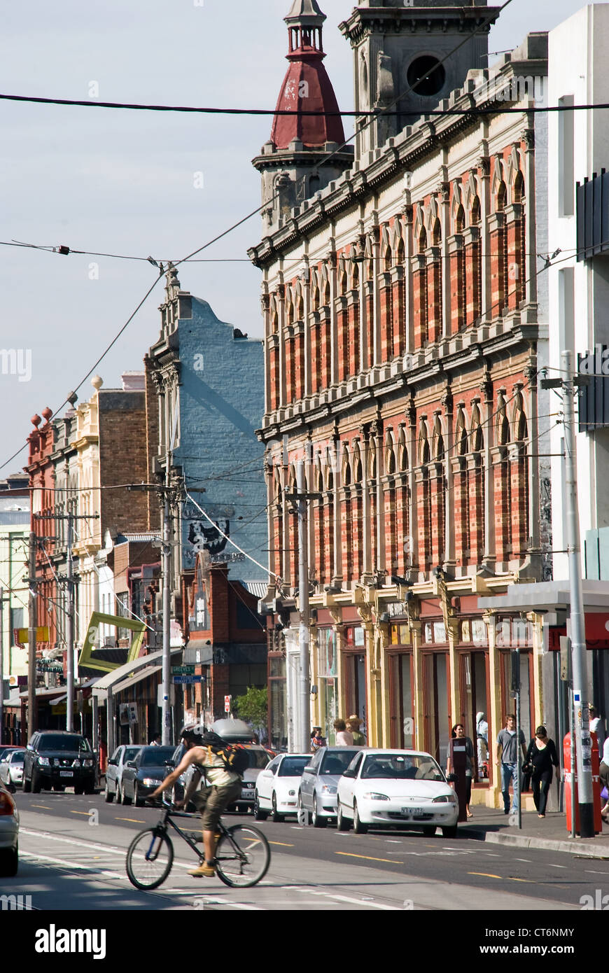 brunswick street scene fitzroy melbourne australia Stock Photo - Alamy