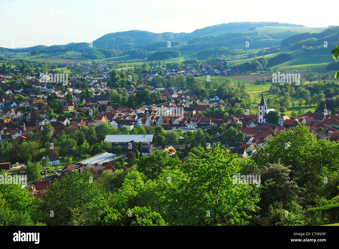 Stadtpanorama von Reichelsheim (Odenwald), Geo-Naturpark Bergstrasse ...
