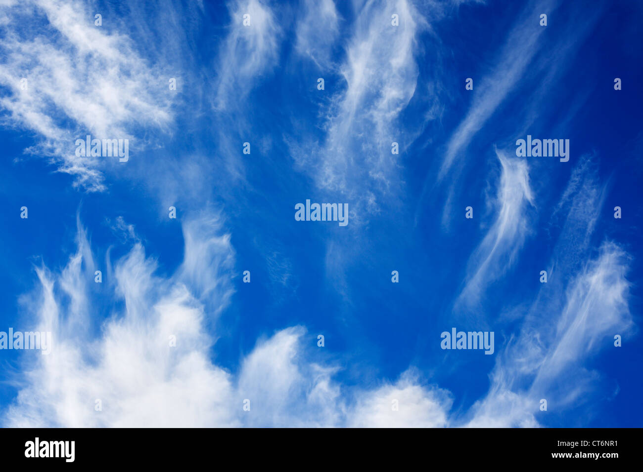 Blue sky and cirrus clouds overhead Stock Photo - Alamy