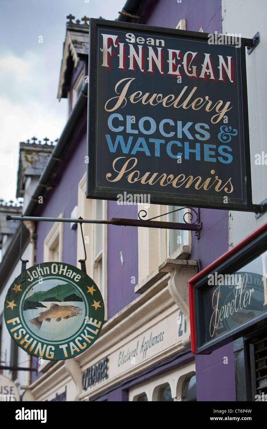 Narrow Shopping Street Shops Signs