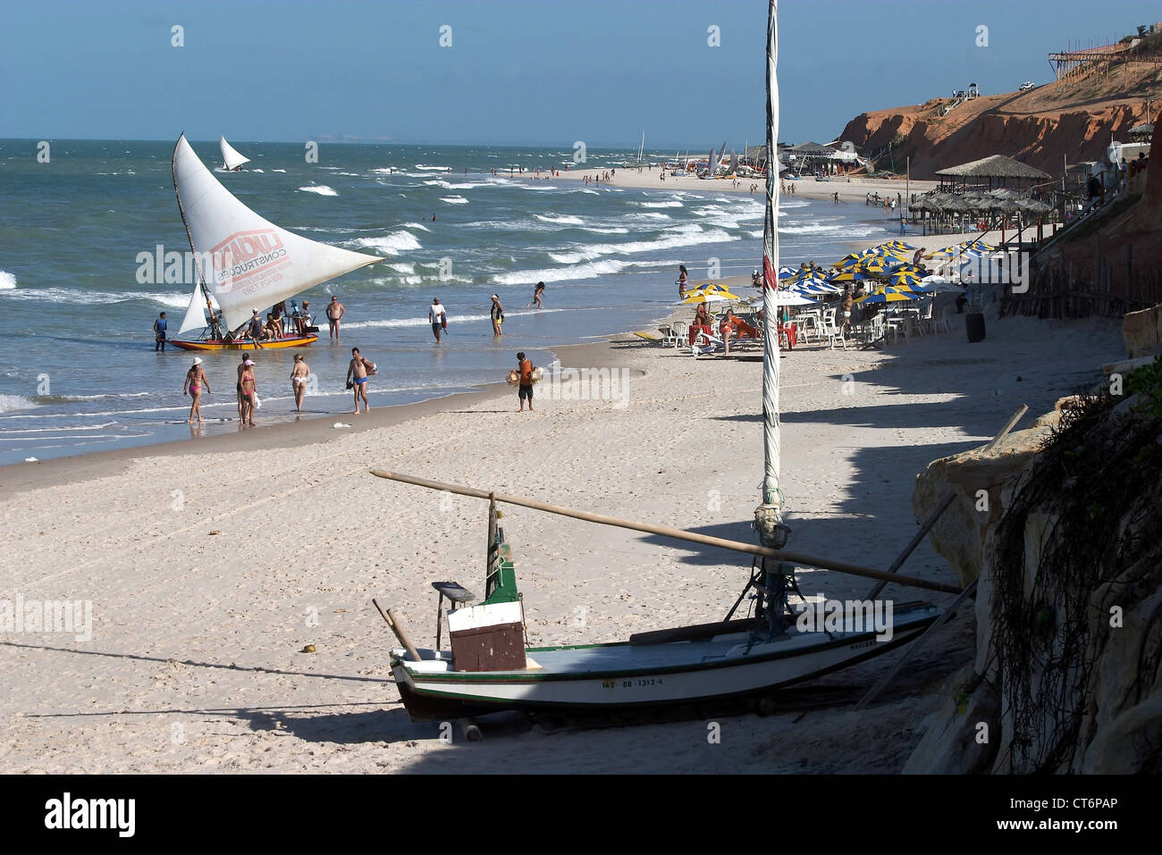 Fishing boats on the beach in Brazil Stock Photo - Alamy