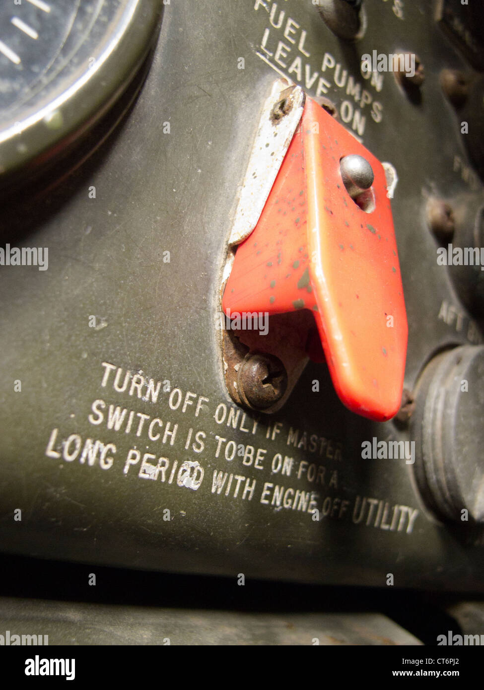 fuel pump switch on military vehicle Stock Photo - Alamy