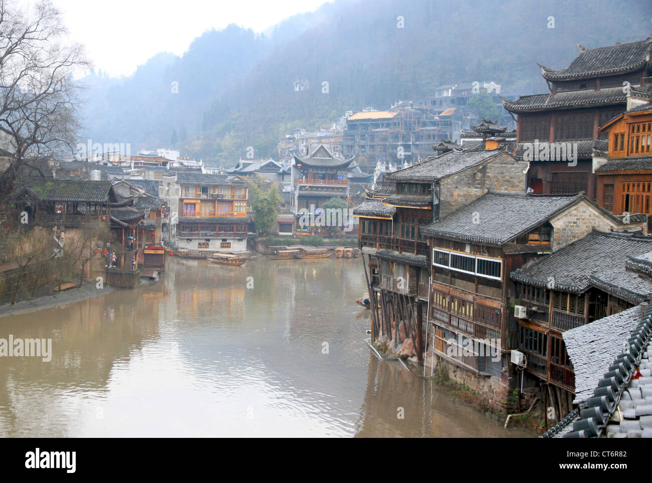 A view of Fenghuang County town in Hunan Province, China Stock Photo ...