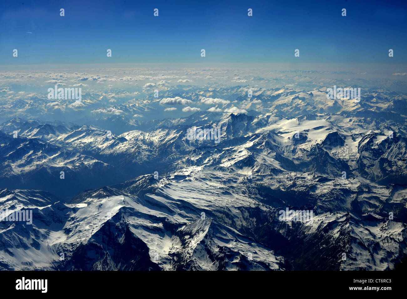 The Alps from an Airplane Stock Photo - Alamy