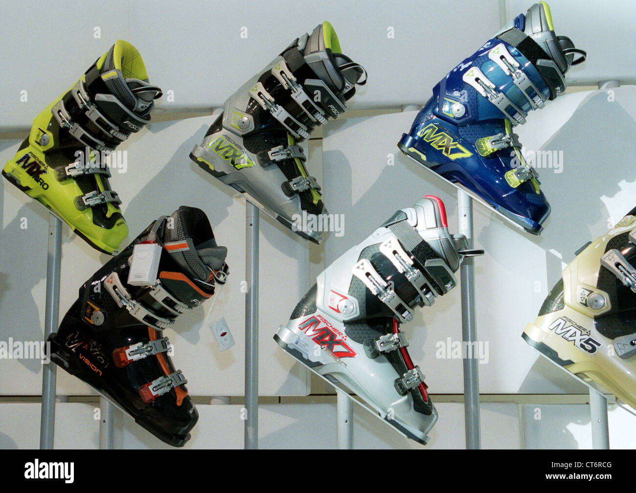 Munich, the Winter ISPO - boots of fishermen Stock Photo - Alamy