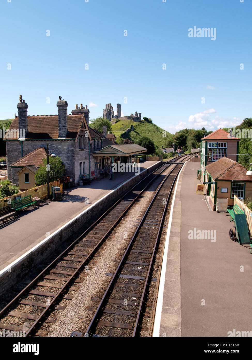 Corfe Castle Train Station, Dorset, UK Stock Photo - Alamy