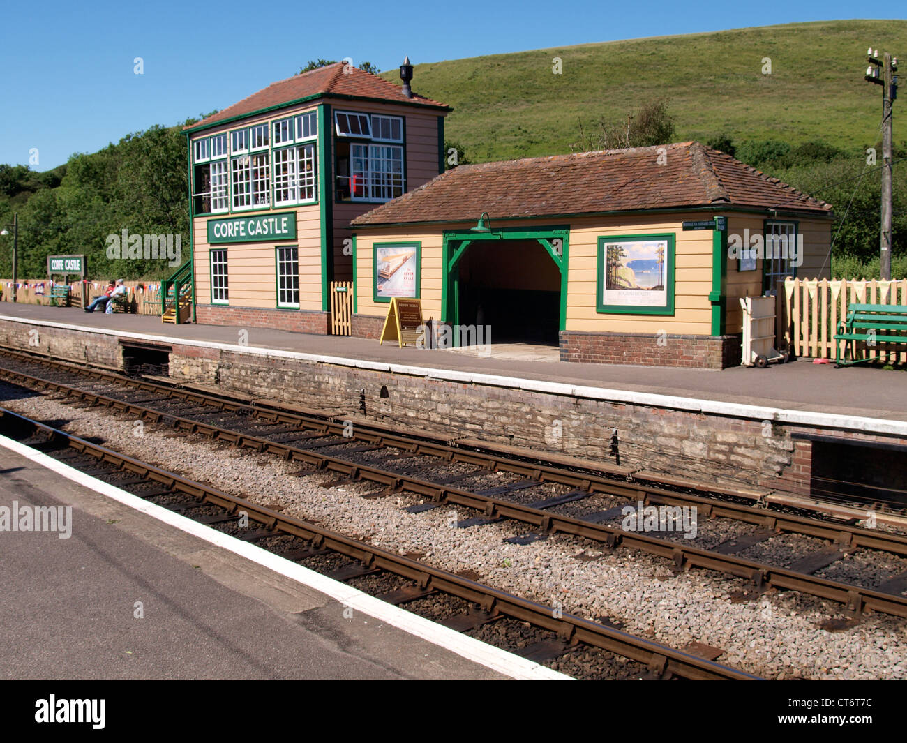 Corfe Castle Train Station, Dorset, UK Stock Photo - Alamy