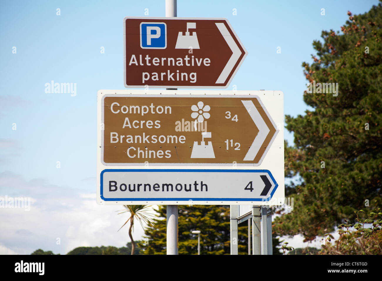 Road signs at Sandbanks, Poole, Dorset UK in June Stock Photo - Alamy