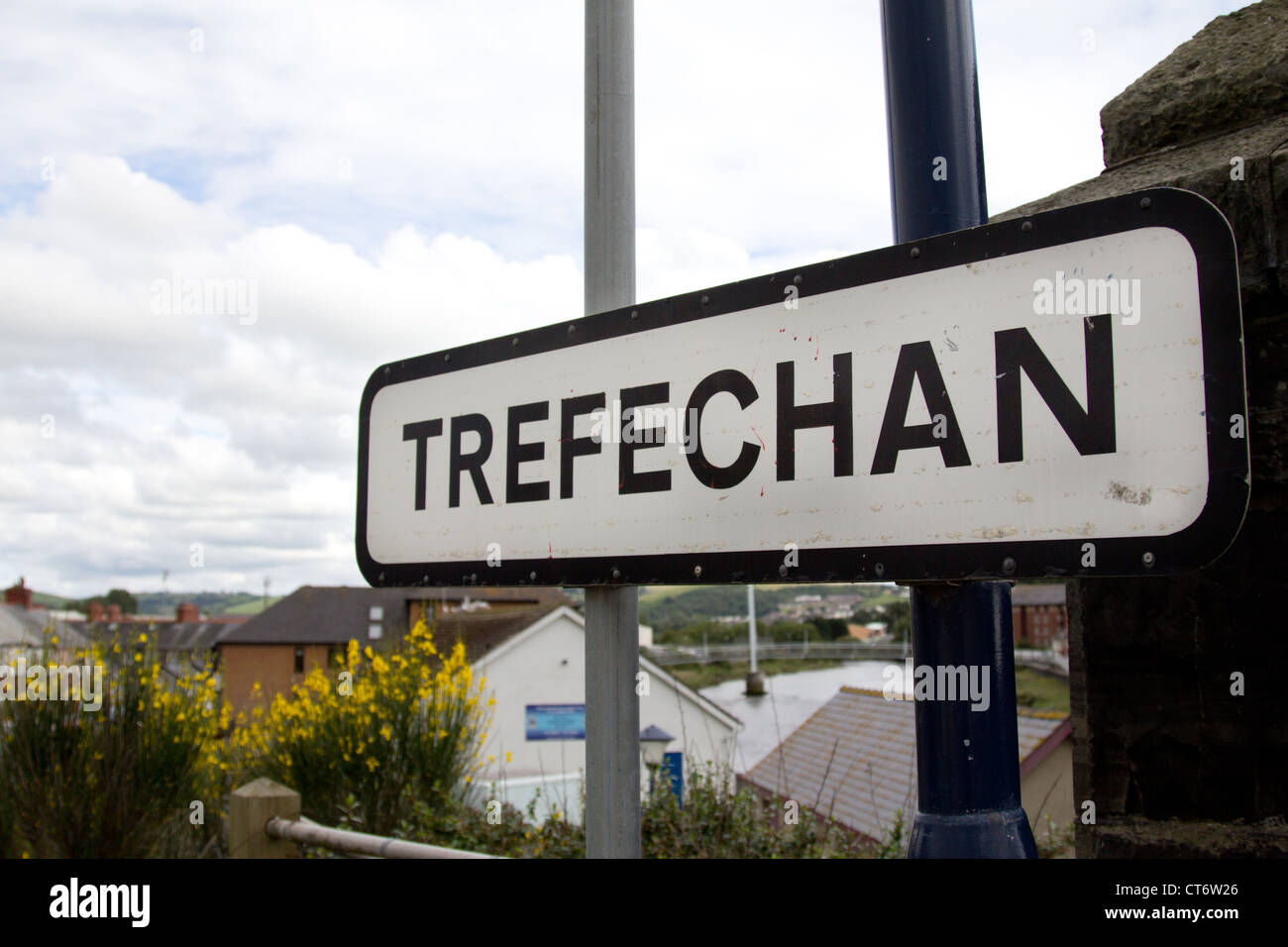 Trefechan sign, Aberystwyth Stock Photo - Alamy