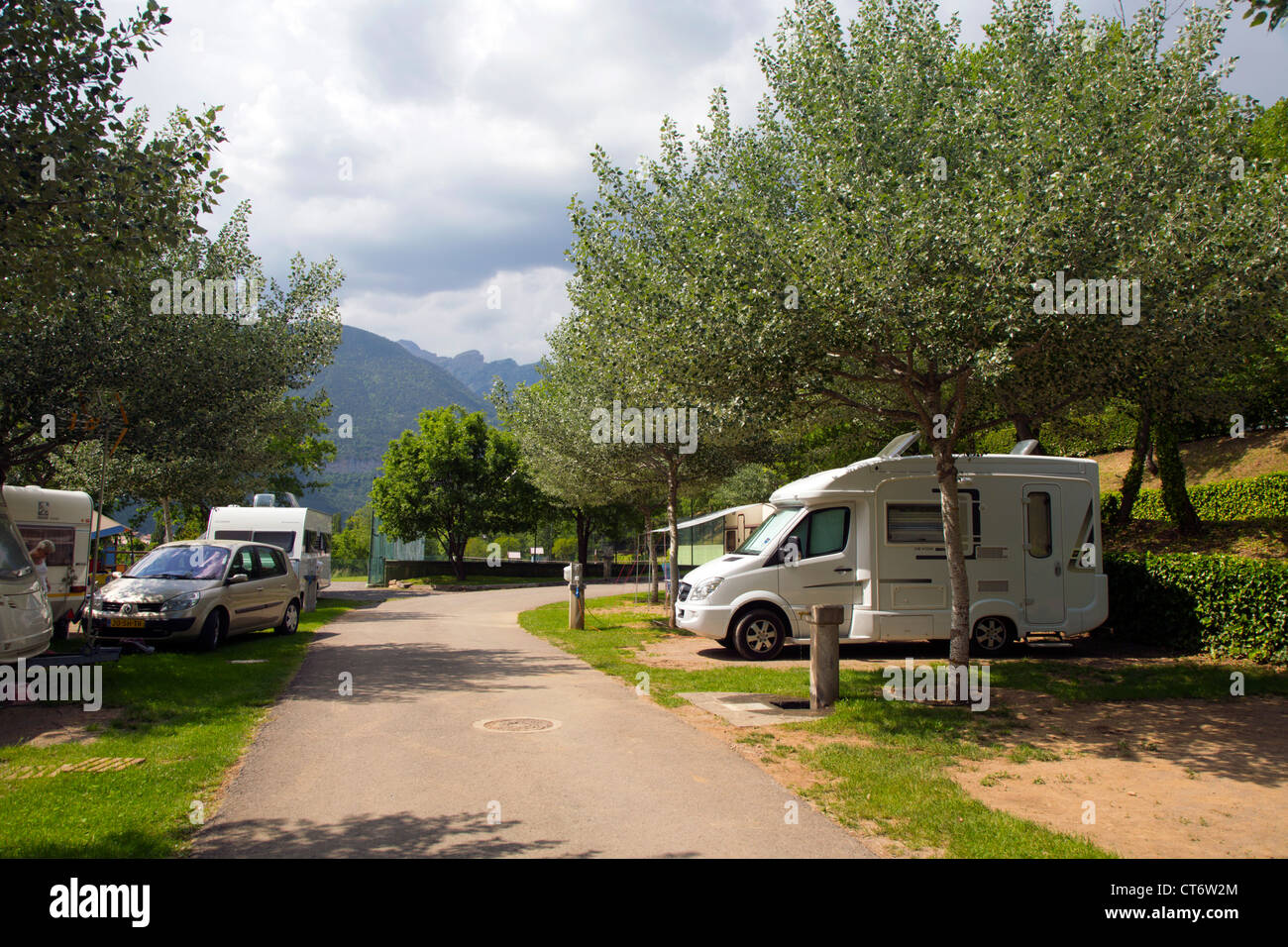 Motor Home; Camp Gavin; Biescas; Aragon; Spain Stock Photo - Alamy