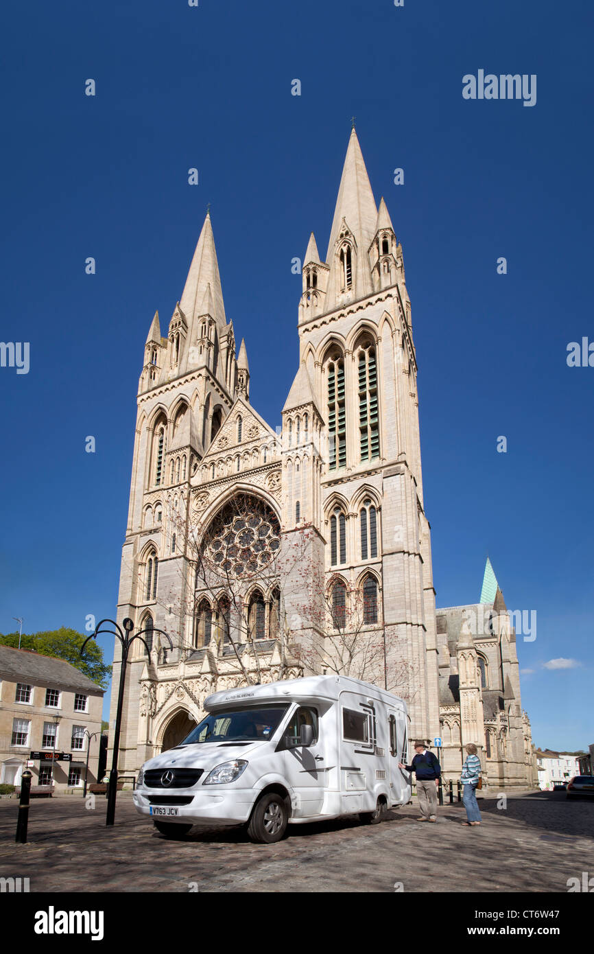 Campervan at Truro Cathedral; Cornwall; UK Stock Photo - Alamy