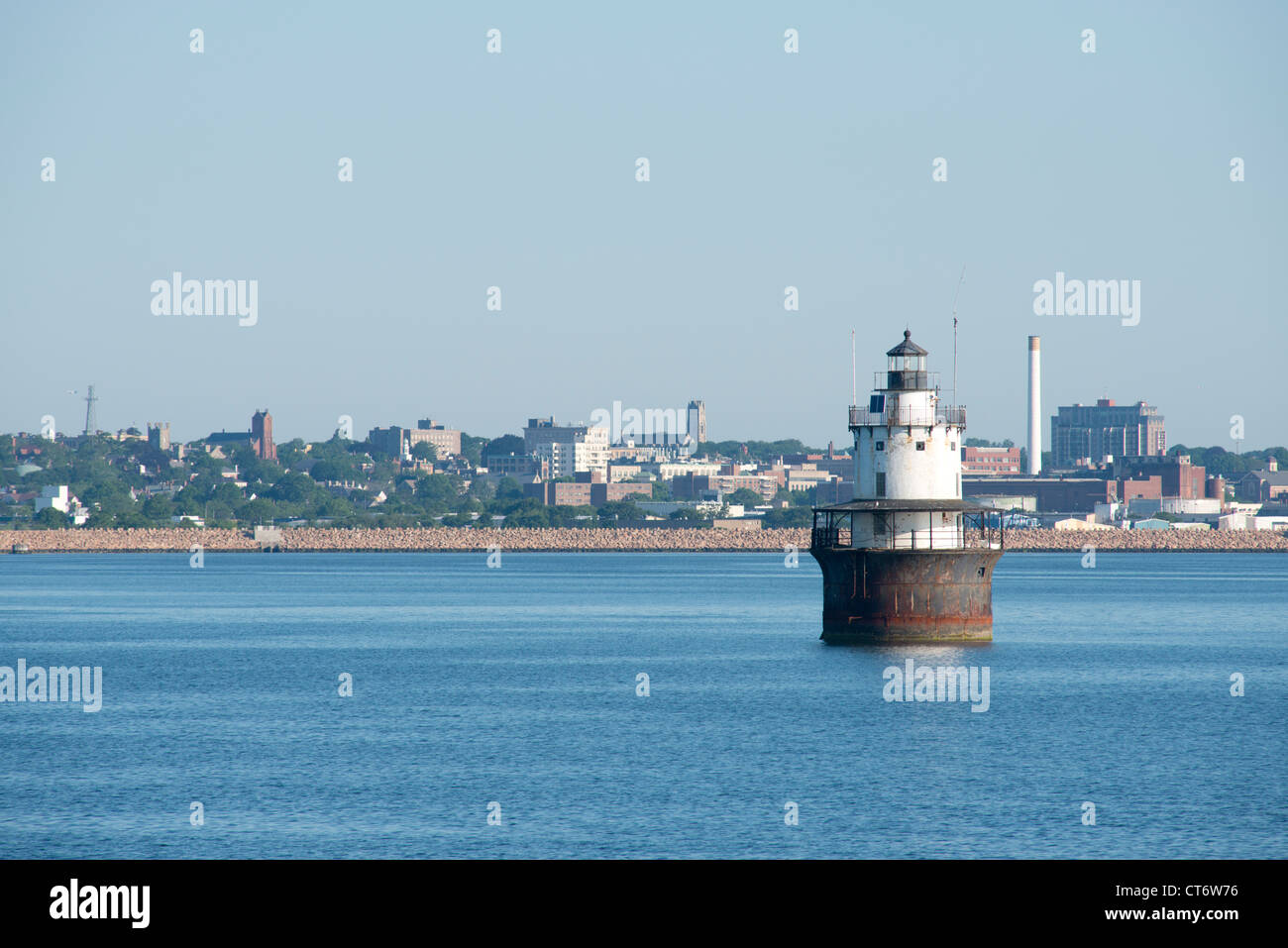 Massachusetts, New Bedford. Butler Flats Light, spark plug style ...