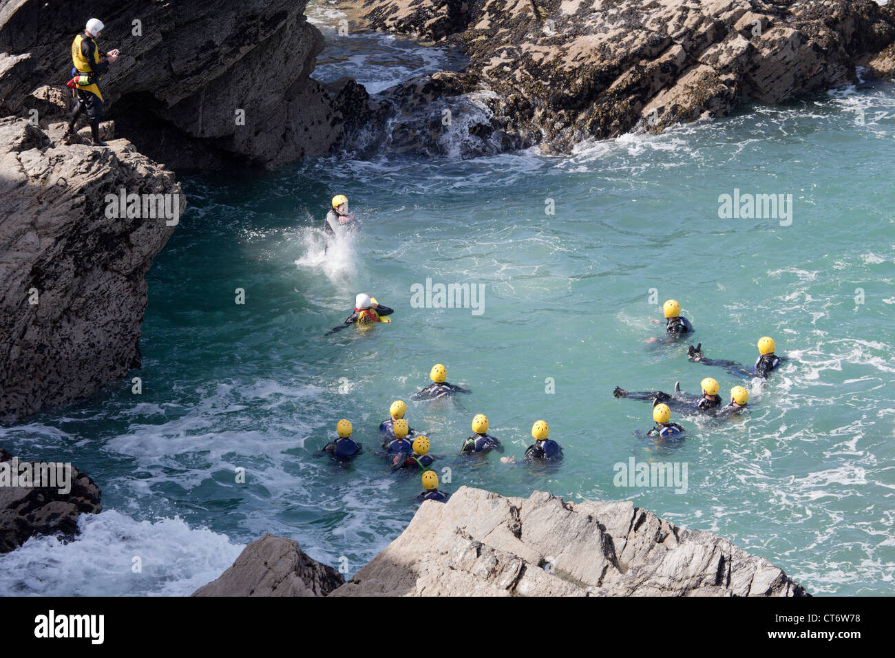 Cornwall coasteering hi-res stock photography and images - Alamy