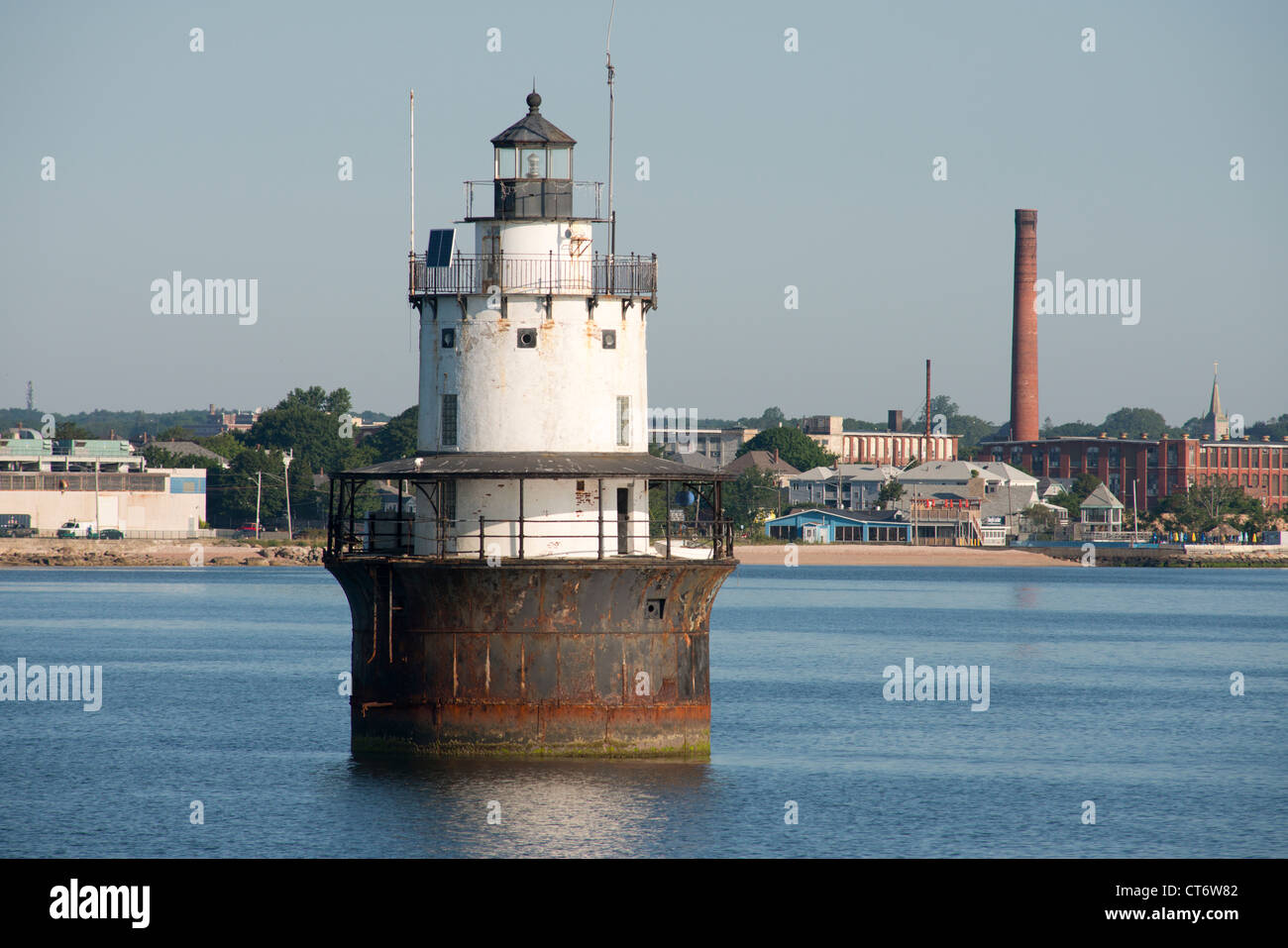 Massachusetts, New Bedford. Butler Flats Light, spark plug style ...
