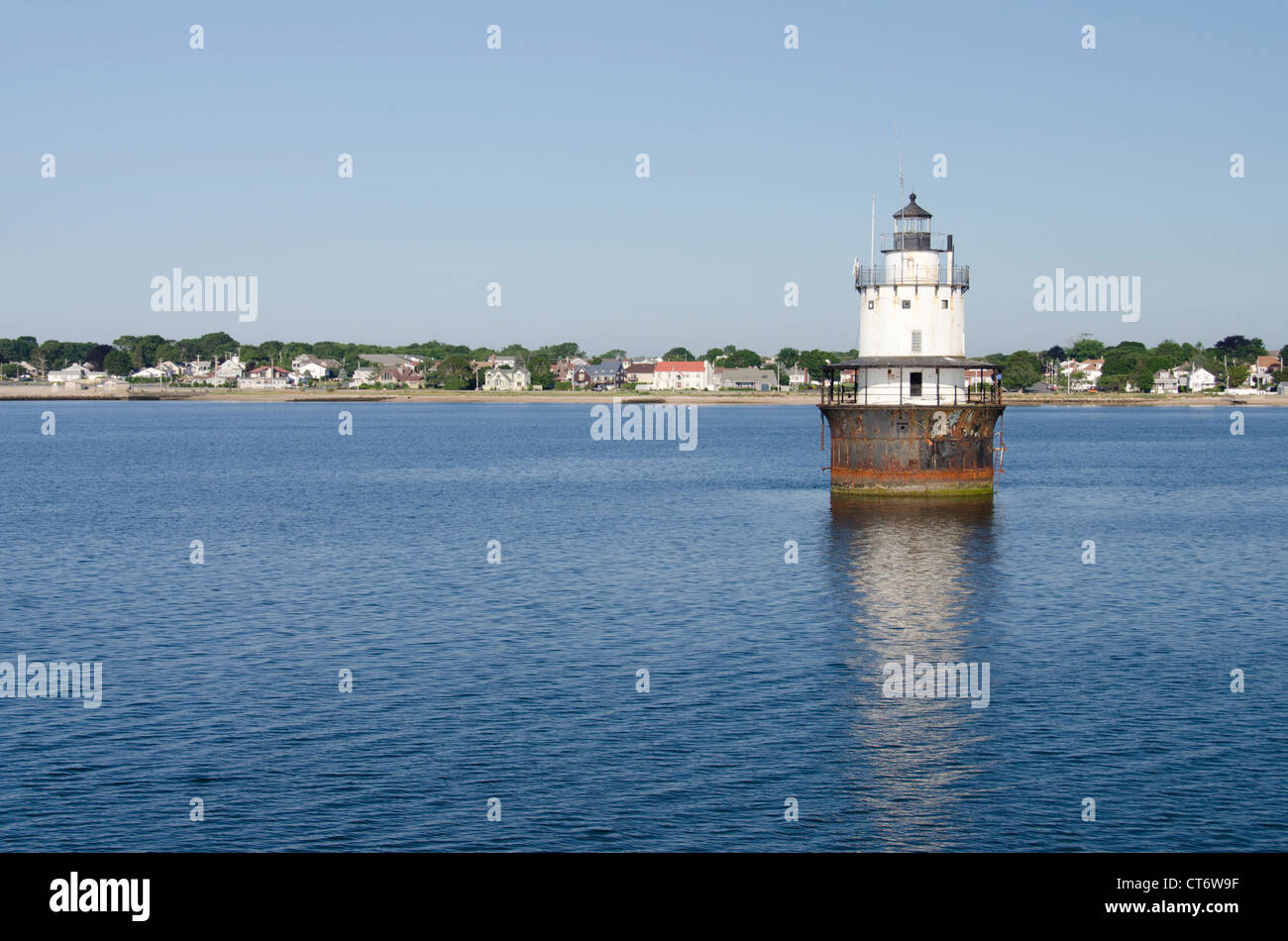 Massachusetts, New Bedford. Butler Flats Light, spark plug style ...