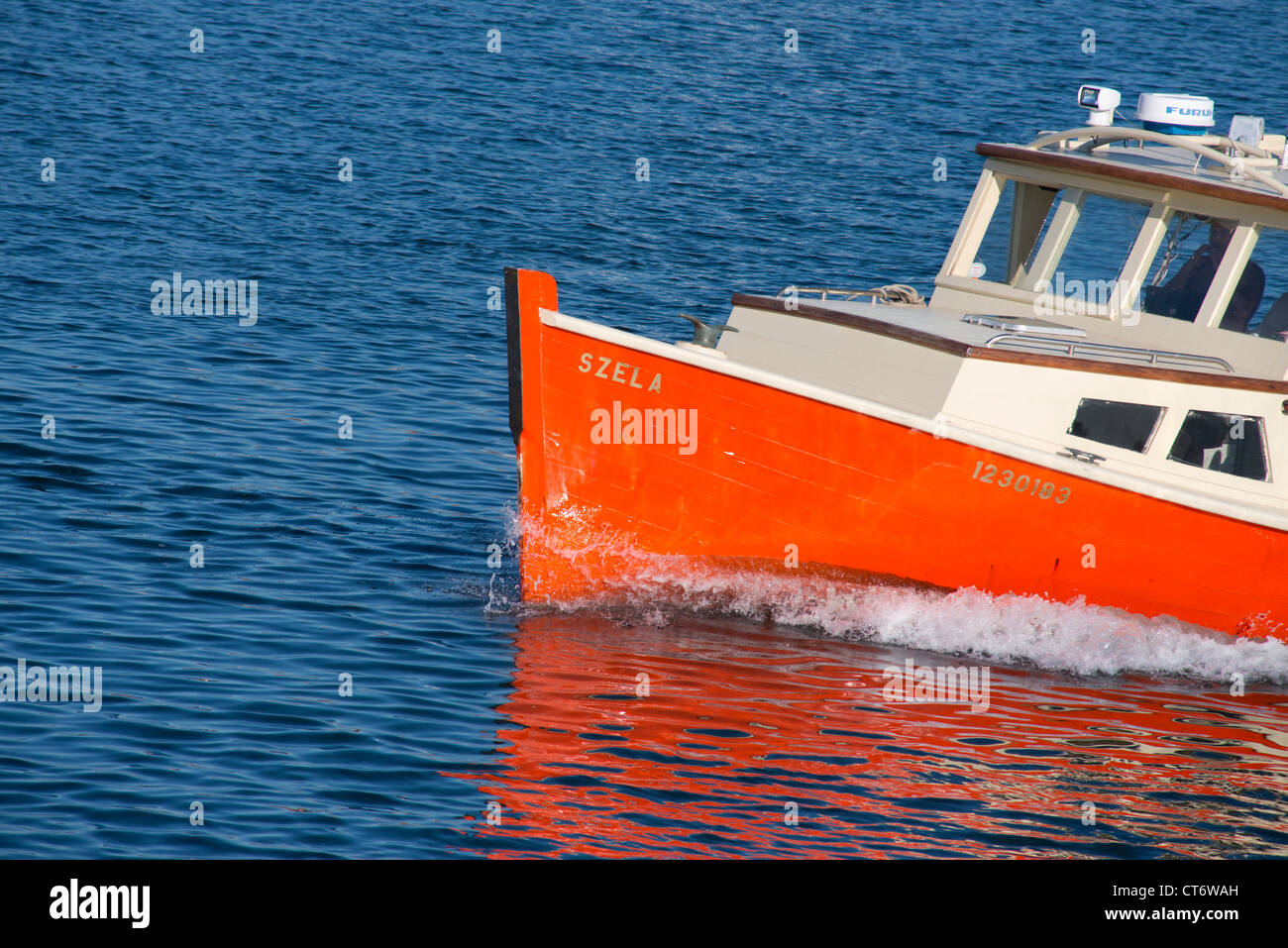 Orange fishing boat hi-res stock photography and images - Alamy