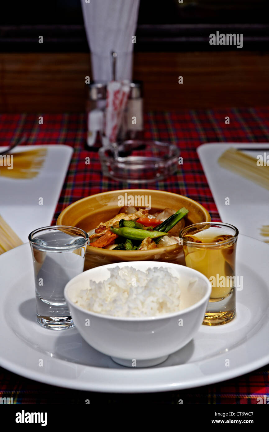Buddha offering. Traditional Thai food placed as a daily offering to ...