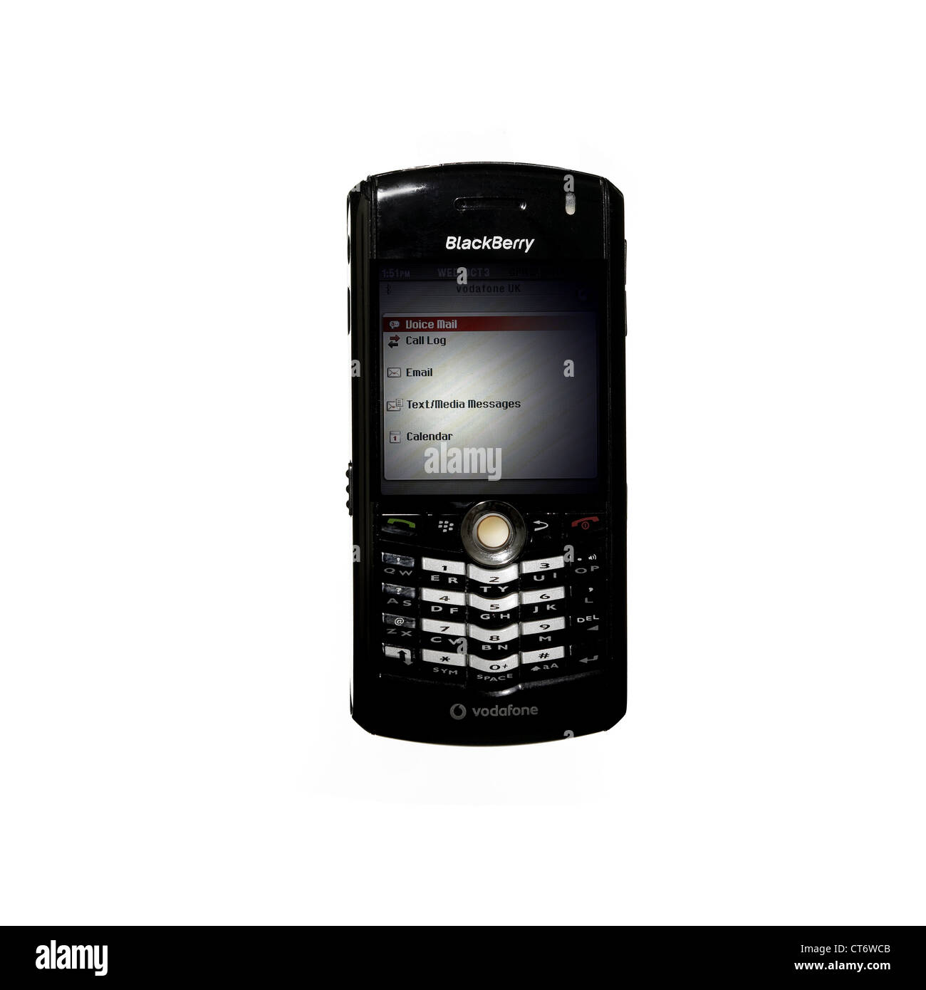Blackberry mobile phone handset. studio shot against white background ...