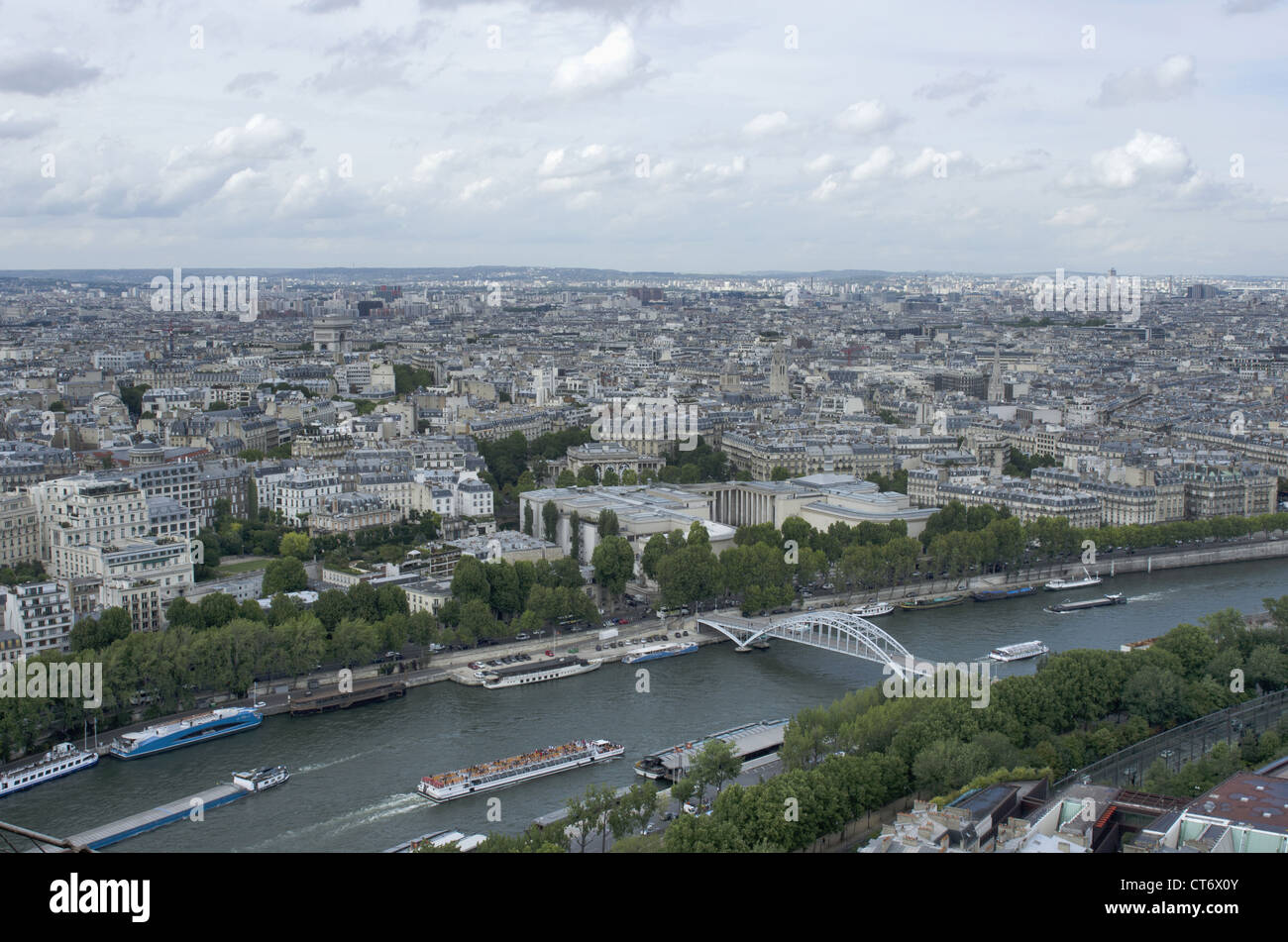 Ariel view of Paris city from Eiffel Tower, Paris, France Stock Photo ...