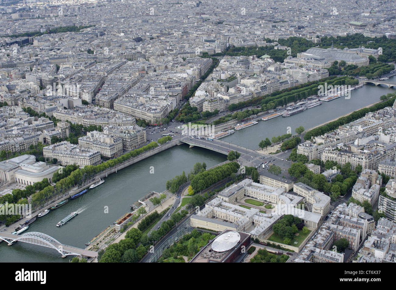 Ariel view of Paris city from Eiffel Tower, Paris, France Stock Photo ...